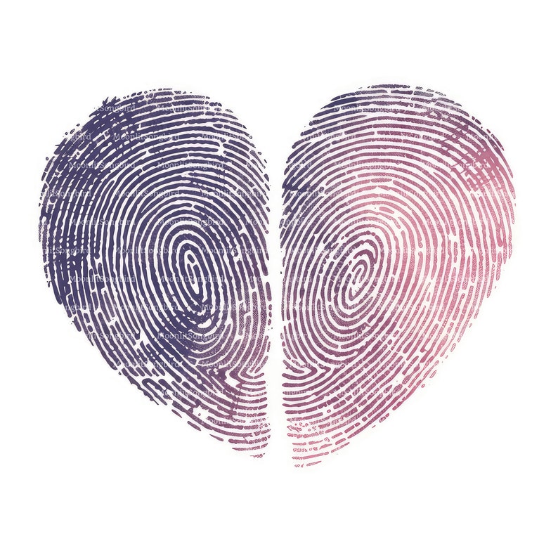 10 Fingerprint Hearts Clipart, Digital Download, Printable Watercolor ...