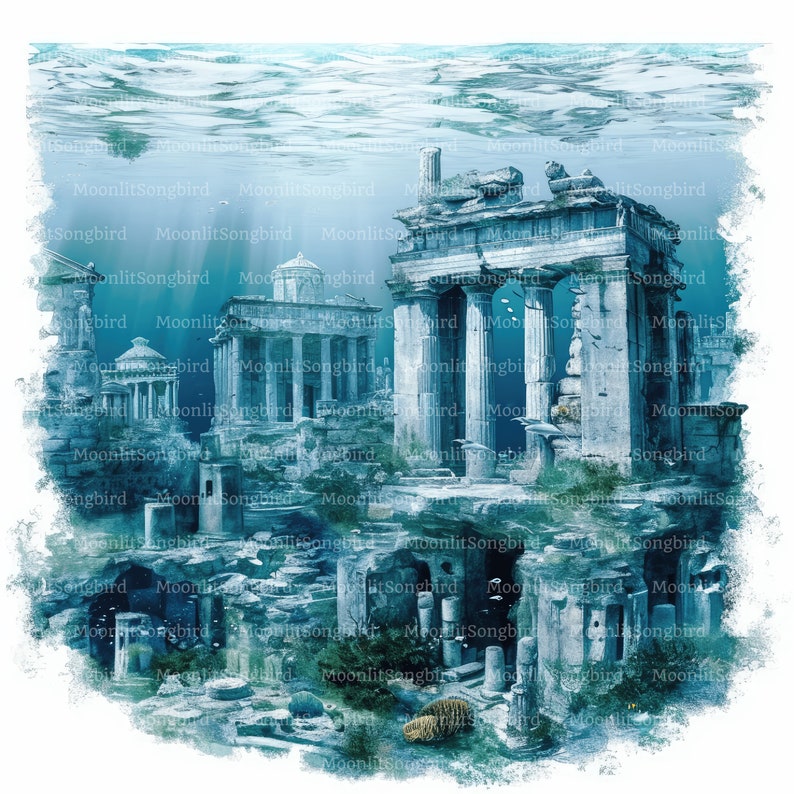 11 Atlantis Underwater City Clipart, Digital Download, Printable ...