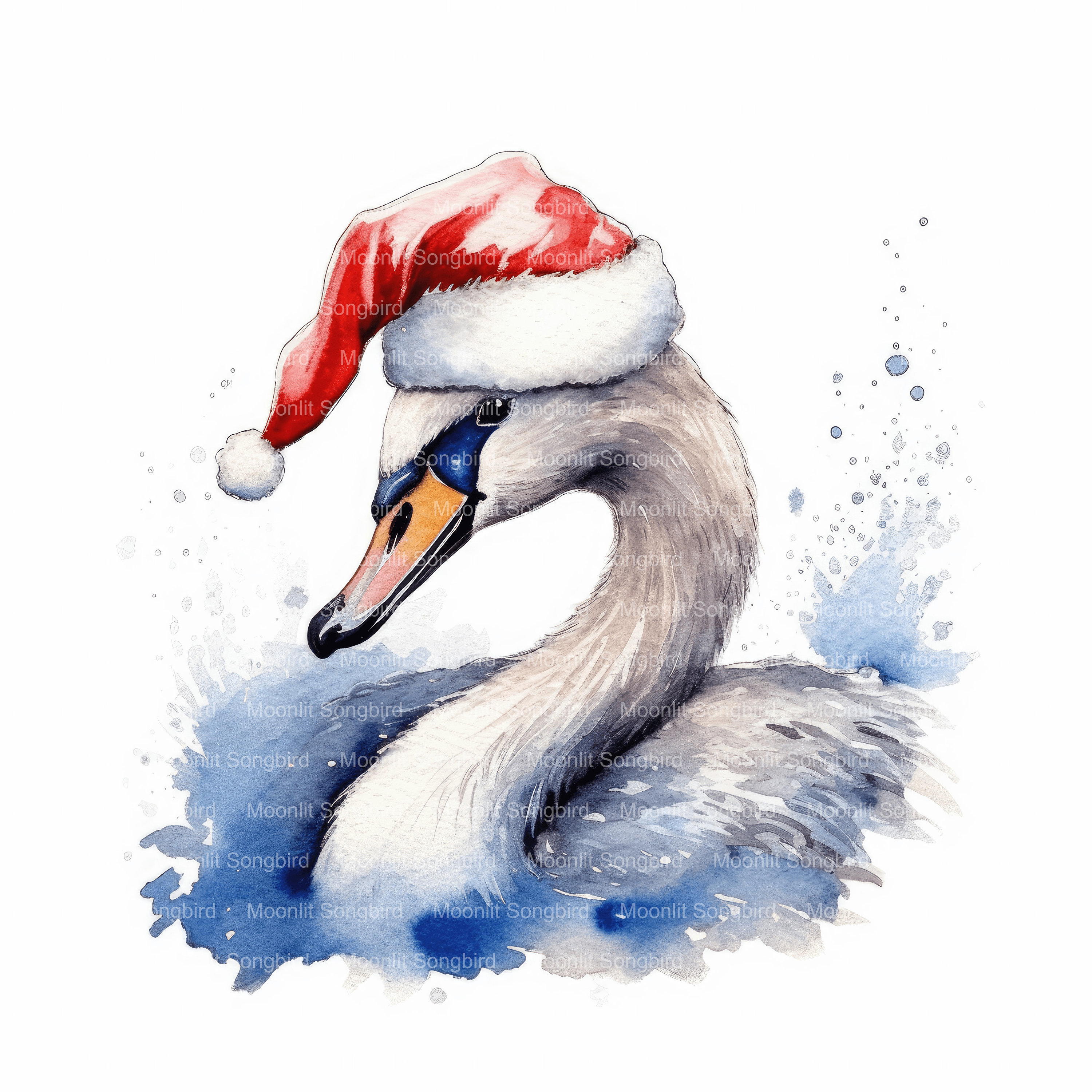 12 Christmas Swan Clipart Digital Download Printable - Etsy