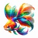 Rainbow Goldfish Watercolor Clipart, Printable Fish Art (digital ...