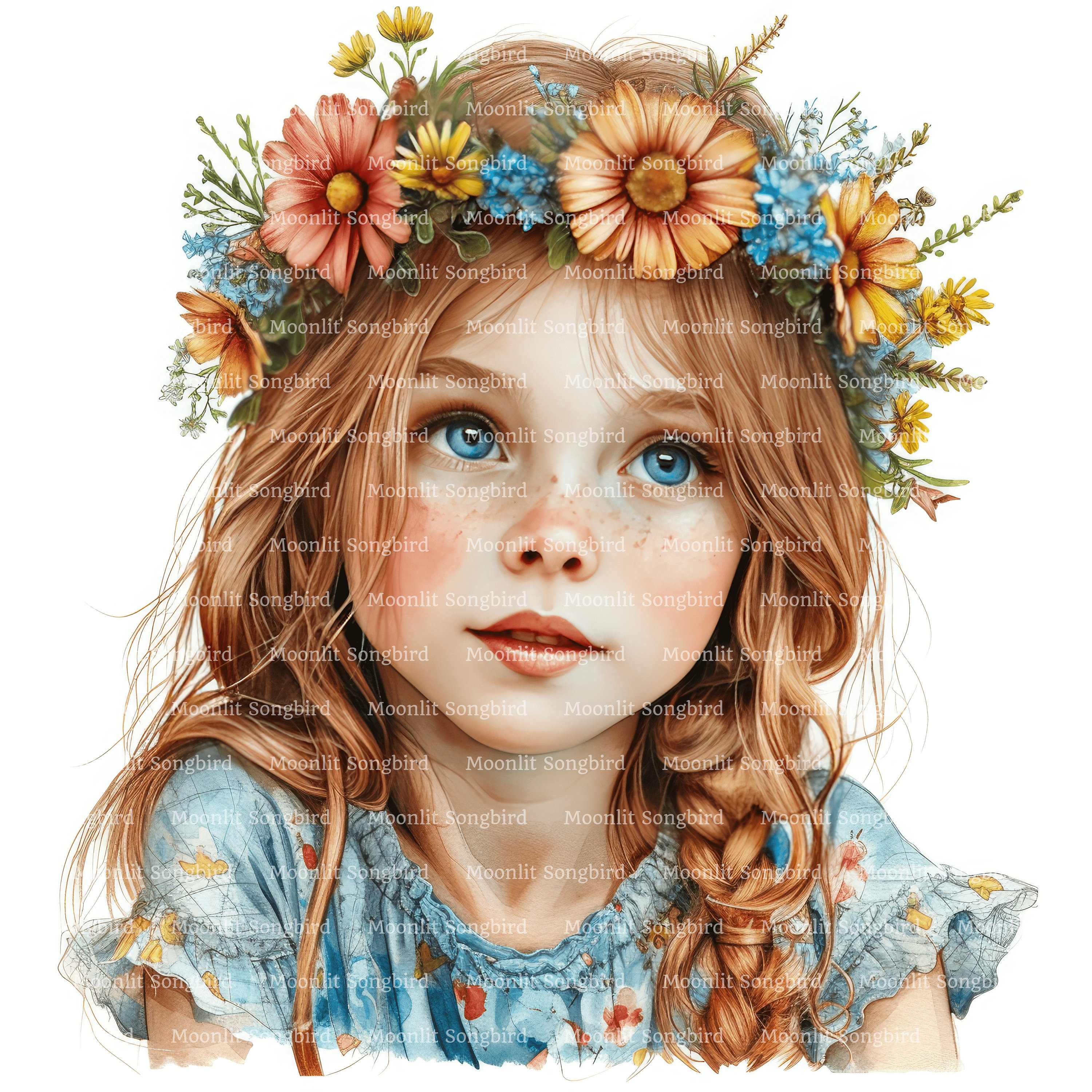 14 Girl With Flower Crown Clipart, Digital Download, Printable ...