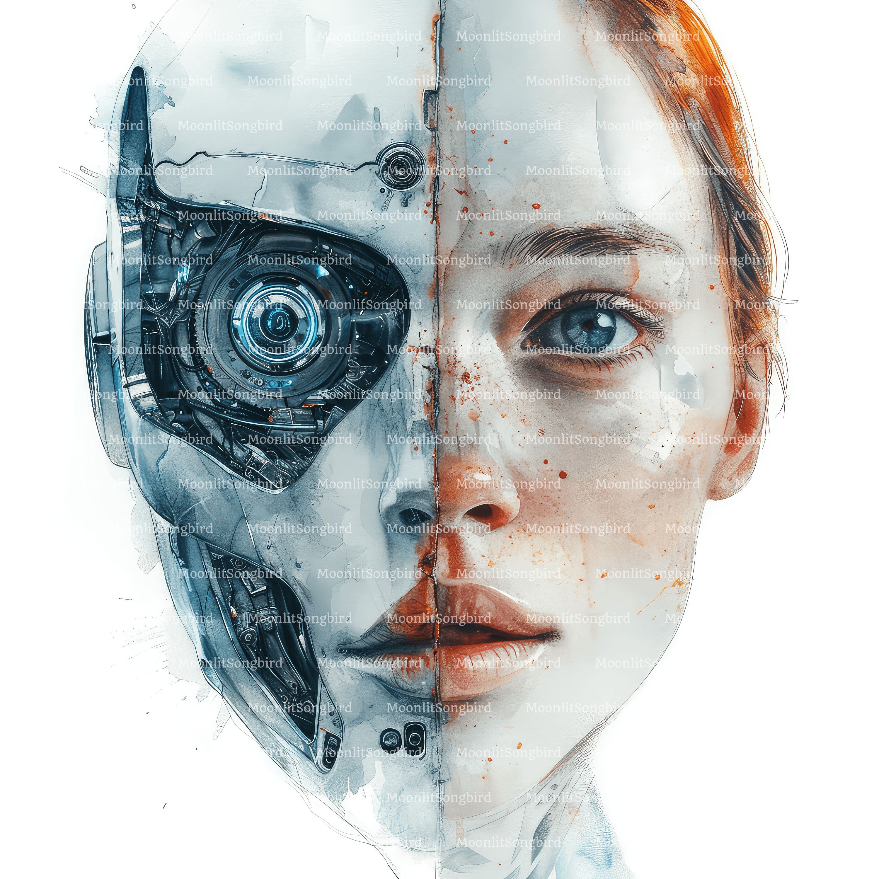 16 Female Human Robot Hybrid Clipart, Digital Download, Printable ...