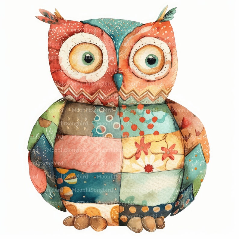 16 Patchwork Owl Clipart (images Only!)digital Download, Printable ...