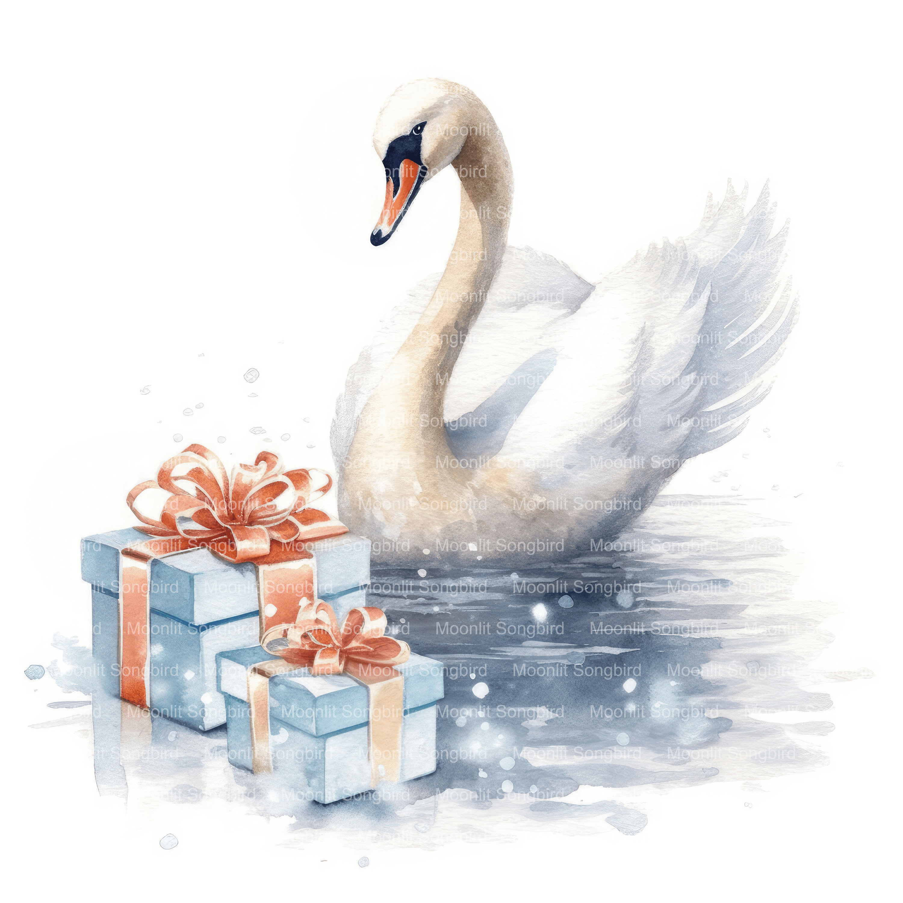 12 Christmas Swan Clipart Digital Download Printable - Etsy
