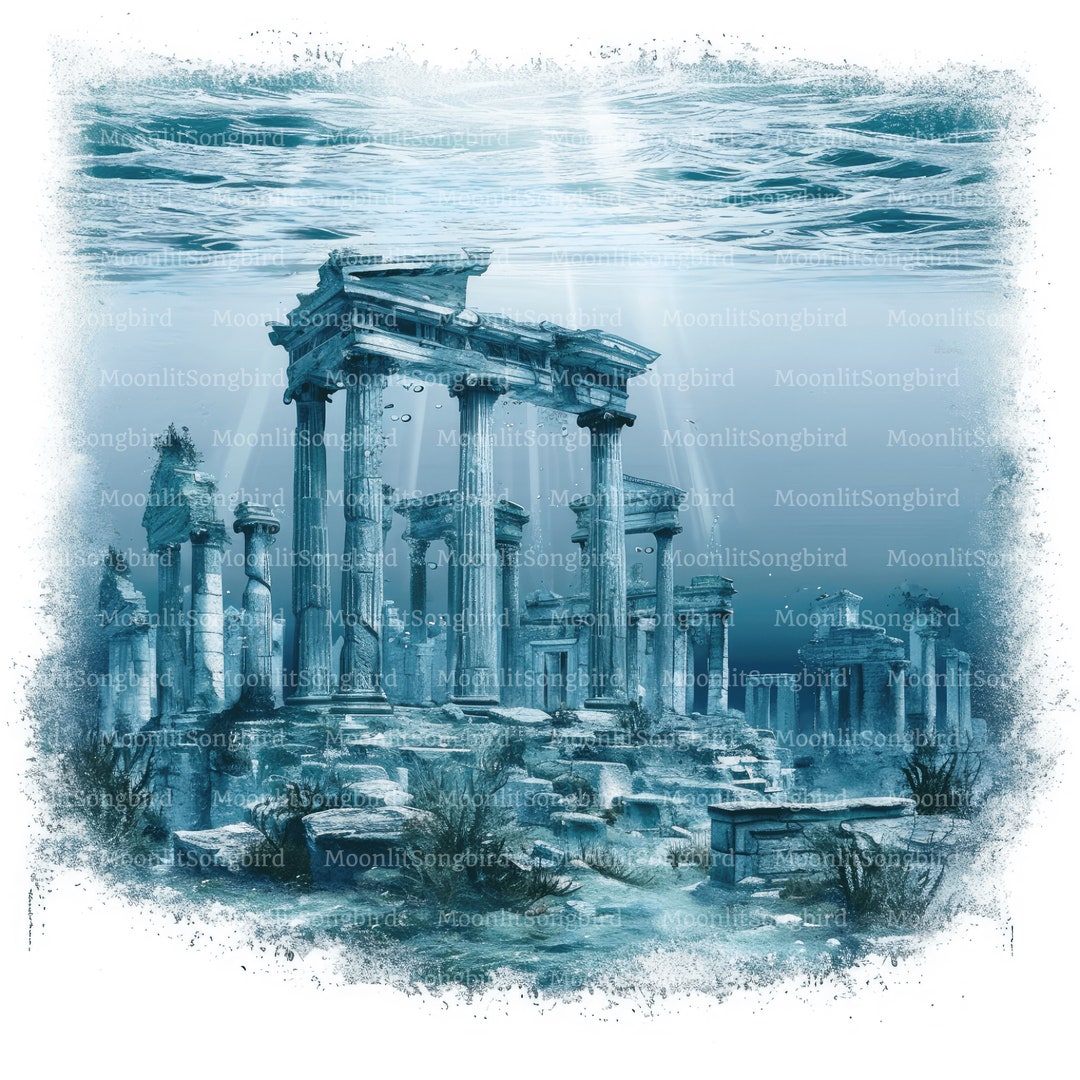 11 Atlantis Underwater City Clipart, Digital Download, Printable ...