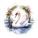 14 Christmas Swan Wreath Clipart, Digital Download, Cute Printable ...