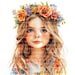14 Girl With Flower Crown Clipart, Digital Download, Printable ...