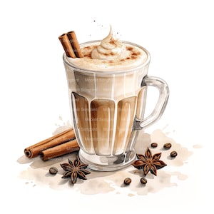 14 Chai Latte Clipart, Digital Download, Printable Watercolor Drinks ...
