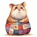 12 Patchwork Hamster Clipart, Digital Download, Printable Watercolor ...