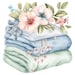 12 Bath Towels and Flowers Clipart, Digital Download, Printable ...