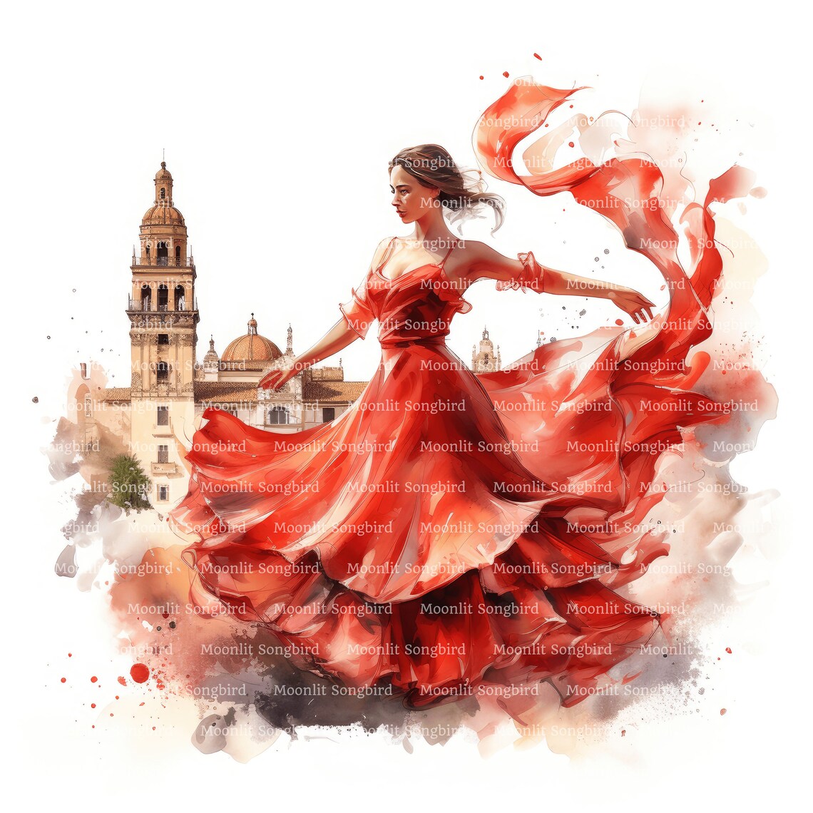 12 Spanish Flamenco Dancer in Andalusia Clipart, Digital Download ...