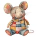 10 Patchwork Mouse Clipart, Digital Download, Printable Watercolor ...