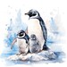 10 Penguin Family in Winter Clipart, Digital Download, Printable ...