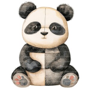 9 Patchwork Panda Clipart, Digital Download, Printable Watercolor ...