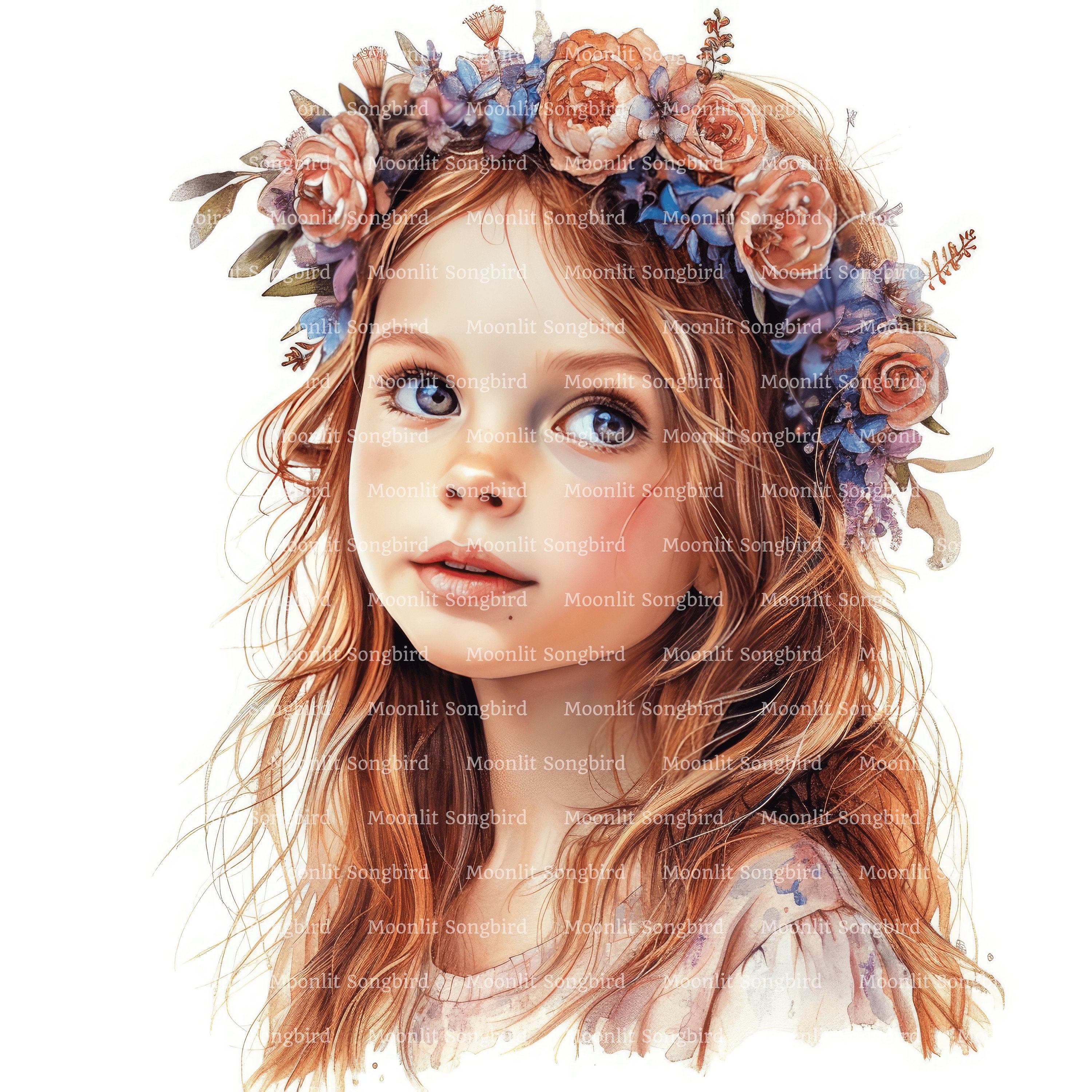 14 Girl With Flower Crown Clipart, Digital Download, Printable ...