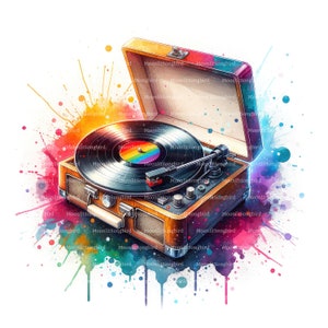 10 Vintage Record Players Clipart, Digital Download, Printable ...