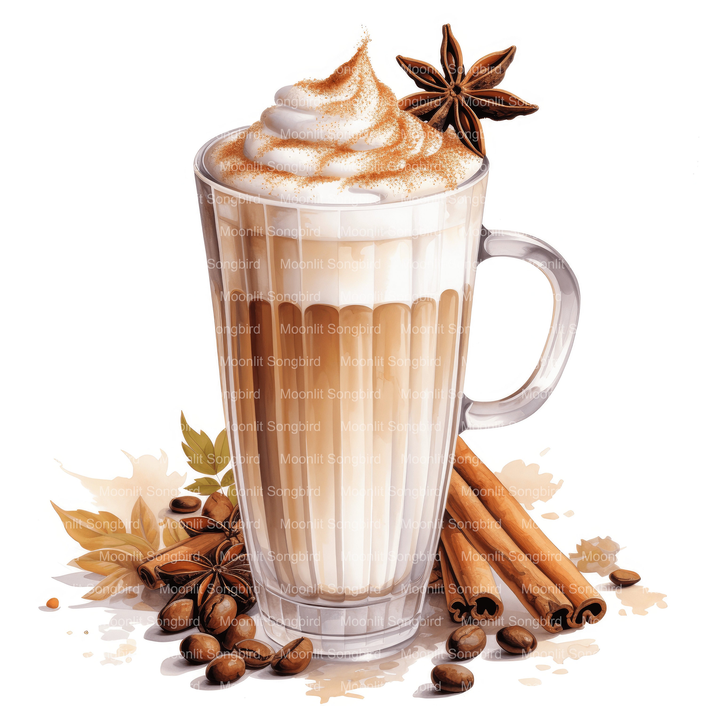 14 Chai Latte Clipart, Digital Download, Printable Watercolor Drinks ...