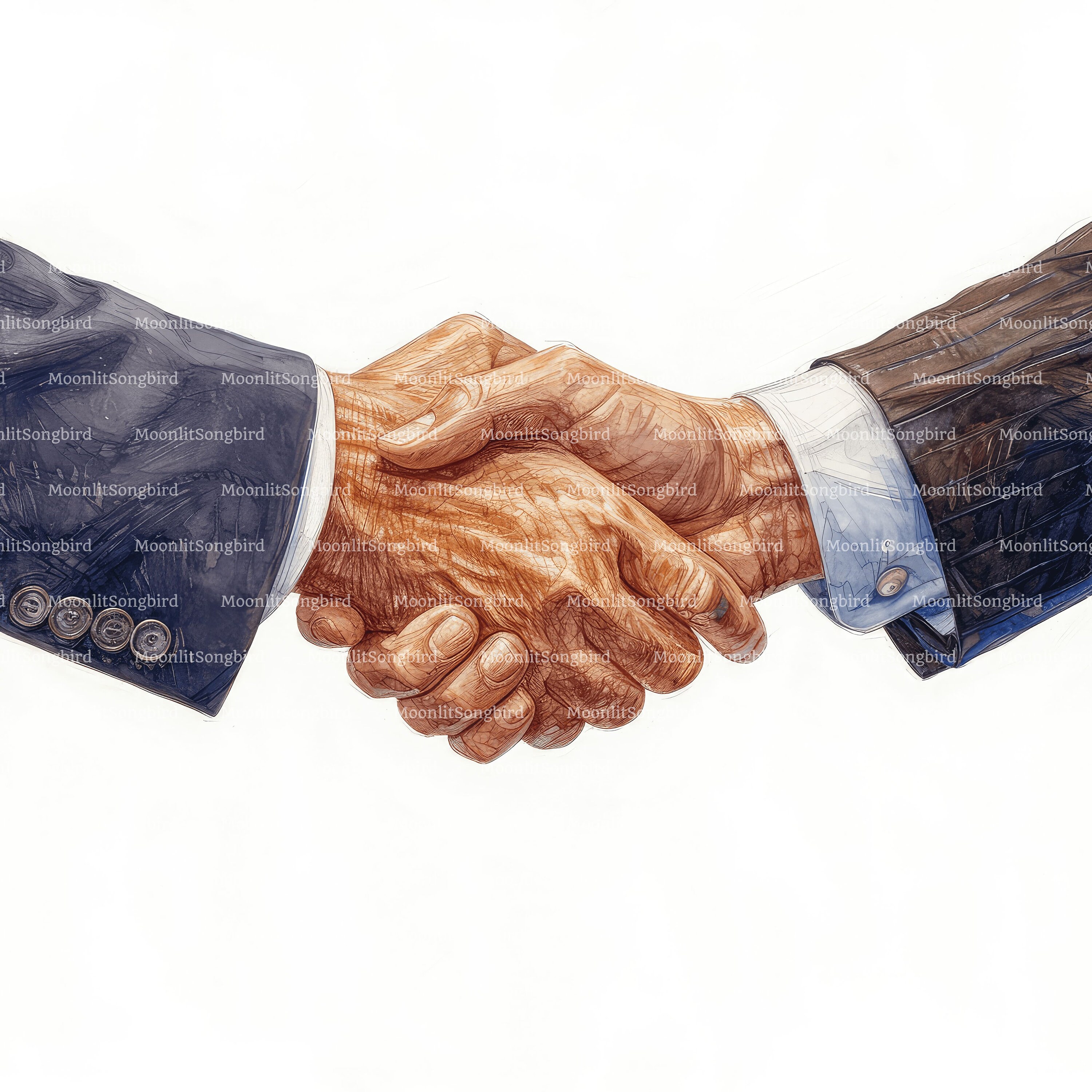 14 Business Handshake Clipart, Digital Download, Printable Watercolor ...