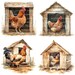 16 Chicken in Coop Clipart, Digital Download, Printable Watercolor ...