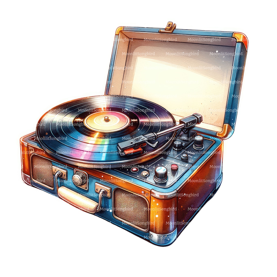 10 Vintage Record Players Clipart, Digital Download, Printable ...