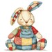 10 Patchwork Rabbit Clipart, Digital Download, Printable Watercolor ...