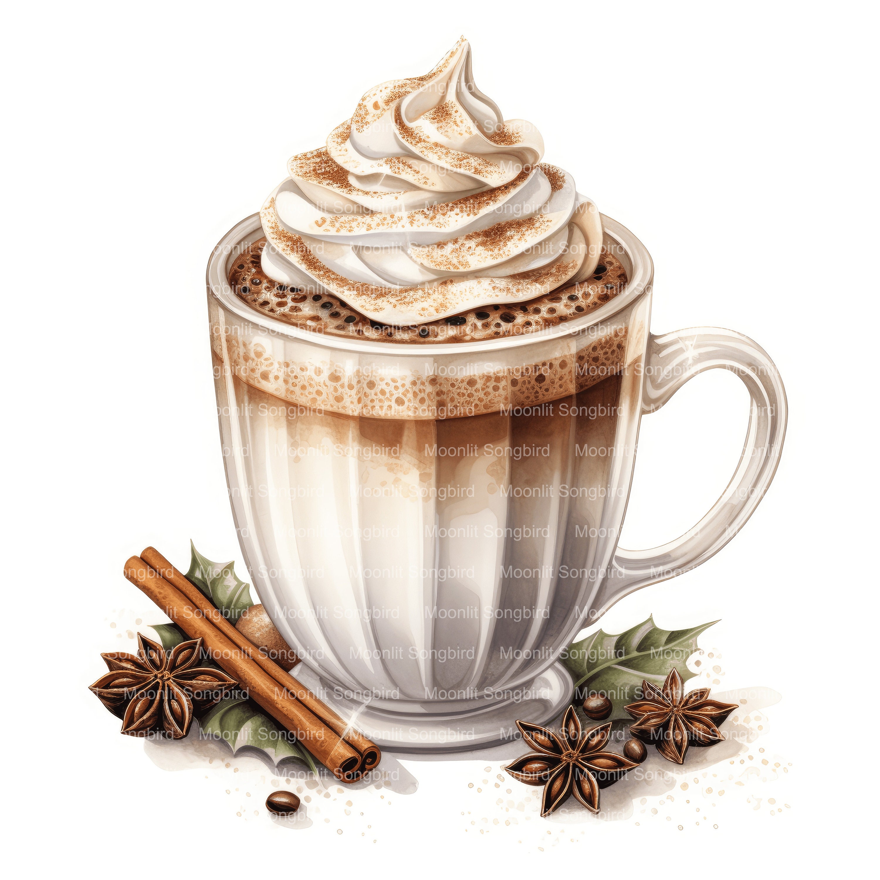 12 Hot Chocolate Clipart, Digital Download, Printable Watercolor ...