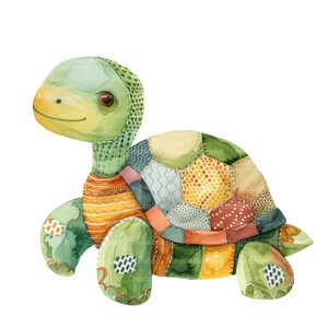 10 Patchwork Turtle Clipart, Digital Download, Printable Watercolor ...