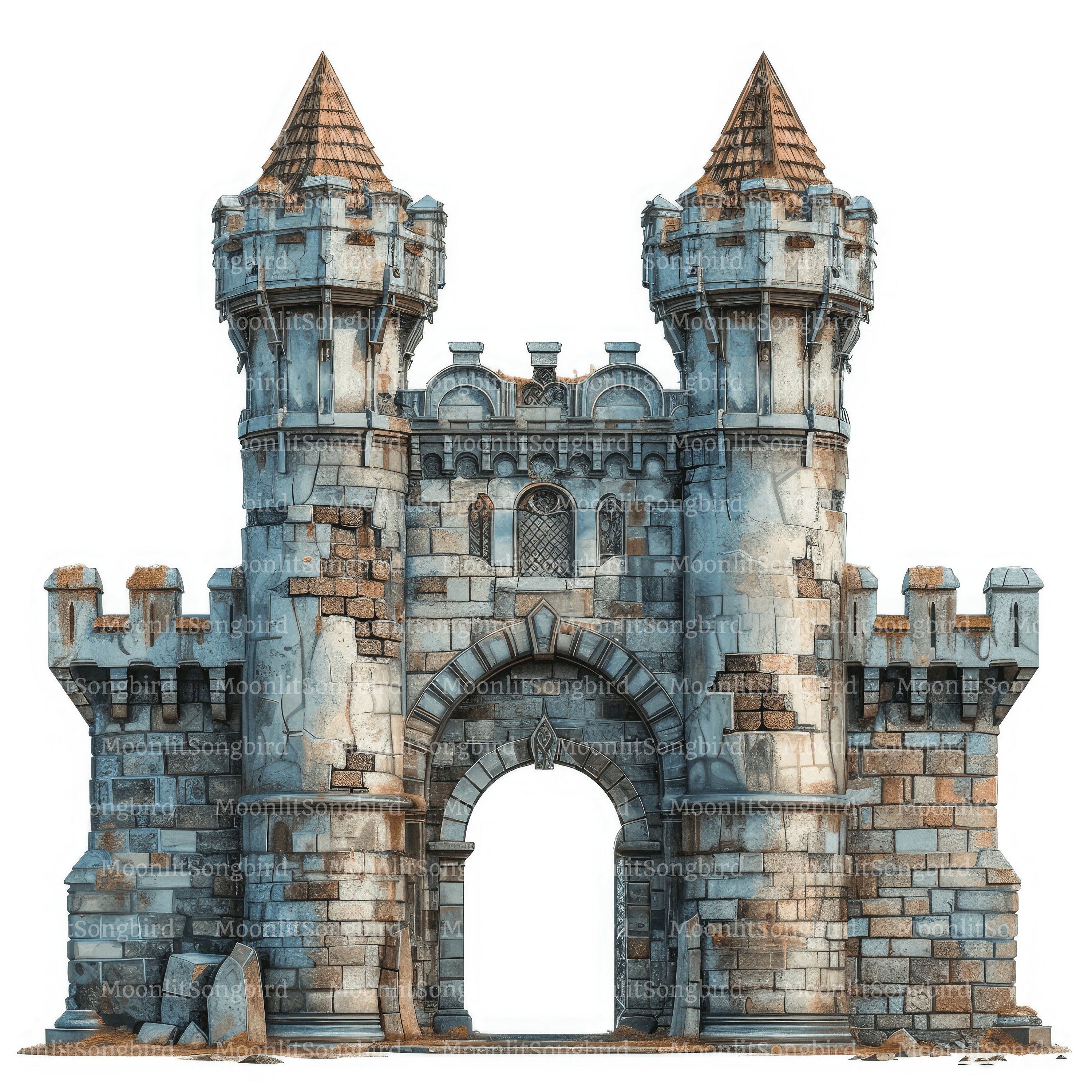 16 Medieval City Gates Clipart, Digital Download, Printable Watercolor ...