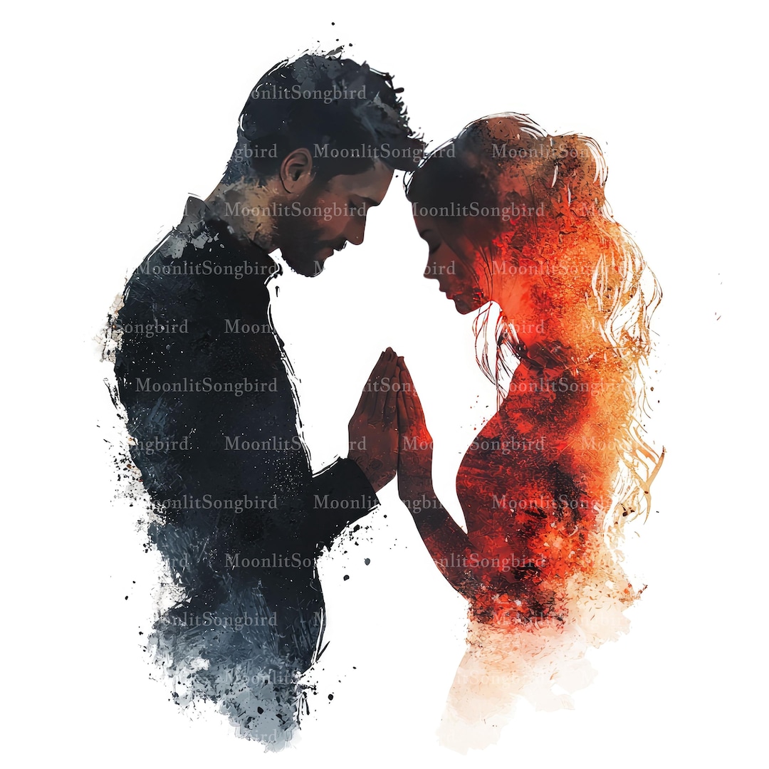 14 Couple Praying Together Clipart, Digital Download, JPG, Christian ...