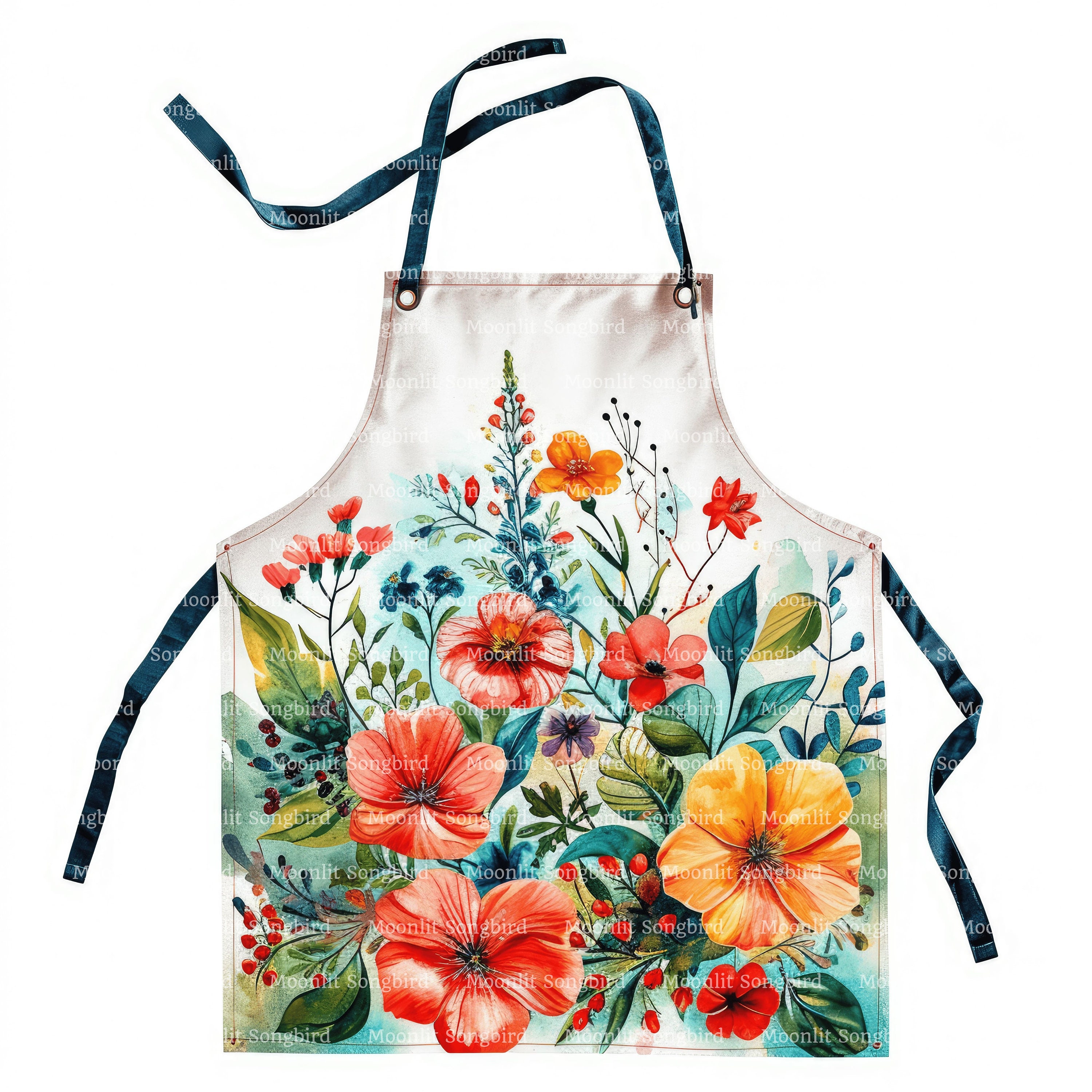 10 Floral Aprons Clipart, Digital Download, Vintage Kitchen Apron With ...