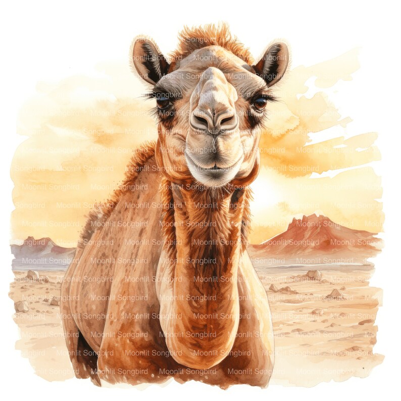 10 Kamel in der Wüste bei Sonnenuntergang Clipart, digitaler Download ...