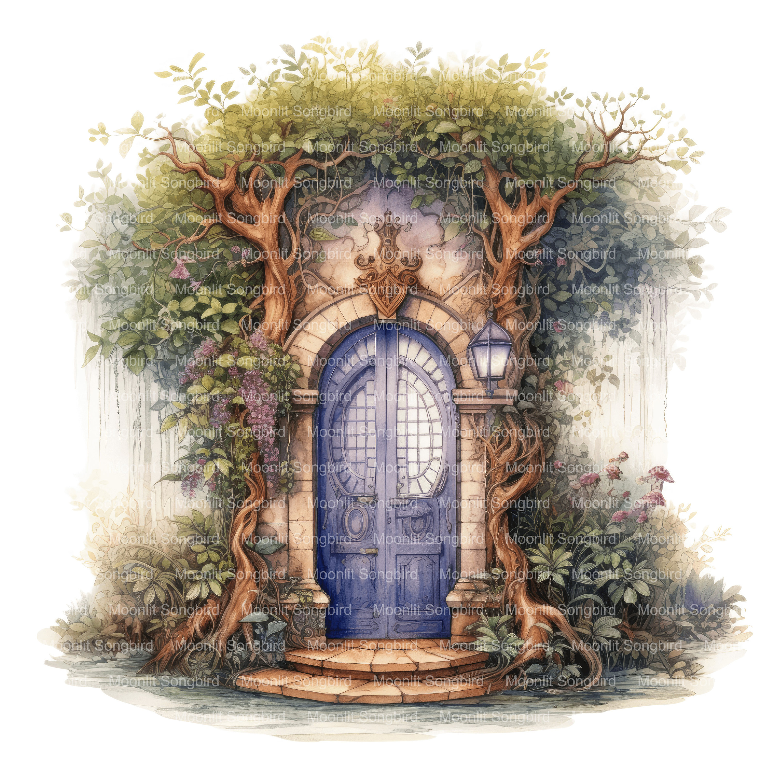 11 Magical Fairy Doors Clipart, Digital Download, Printable Watercolor ...