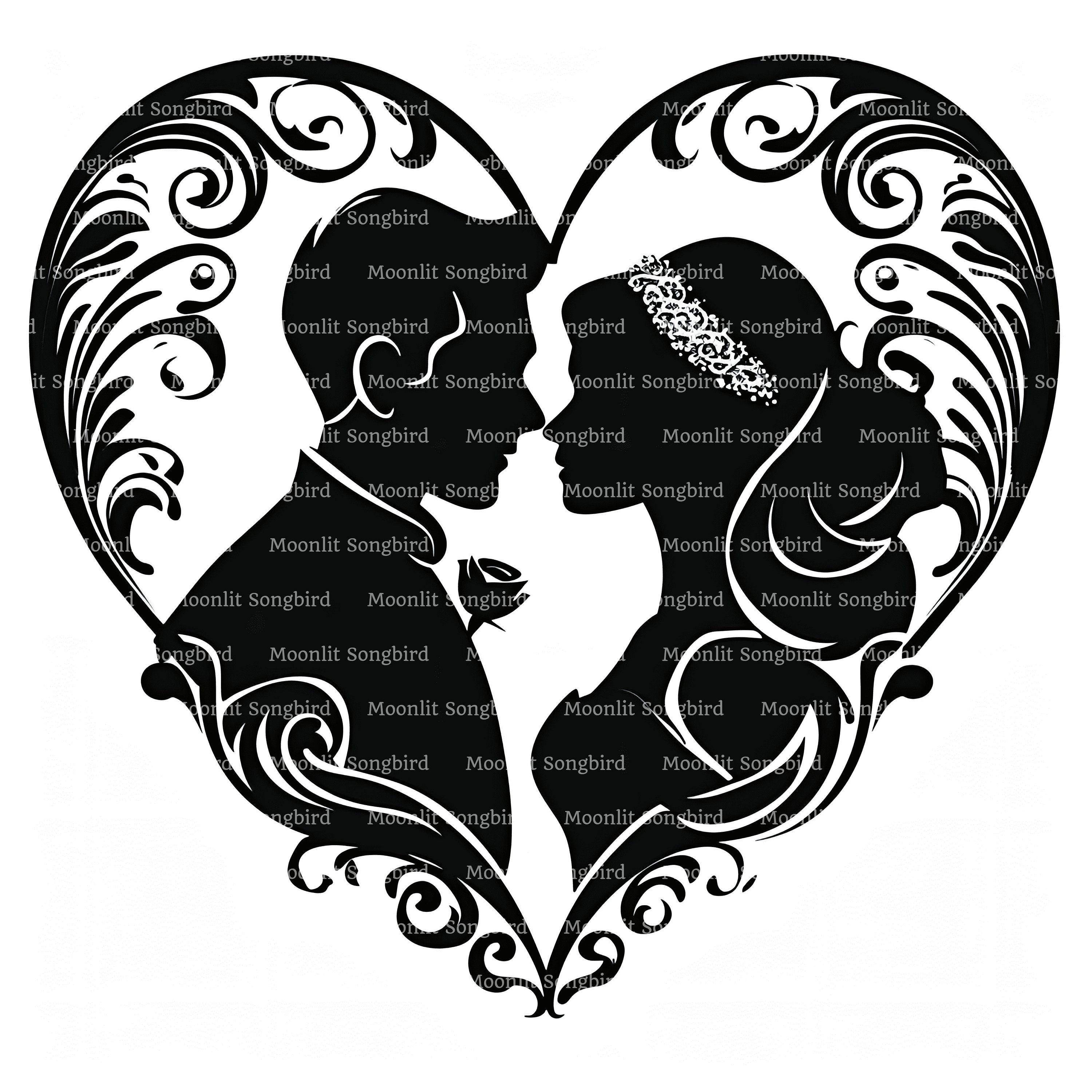 12 Bride and Groom Silhouette Clipart, Digital Download, Printable ...