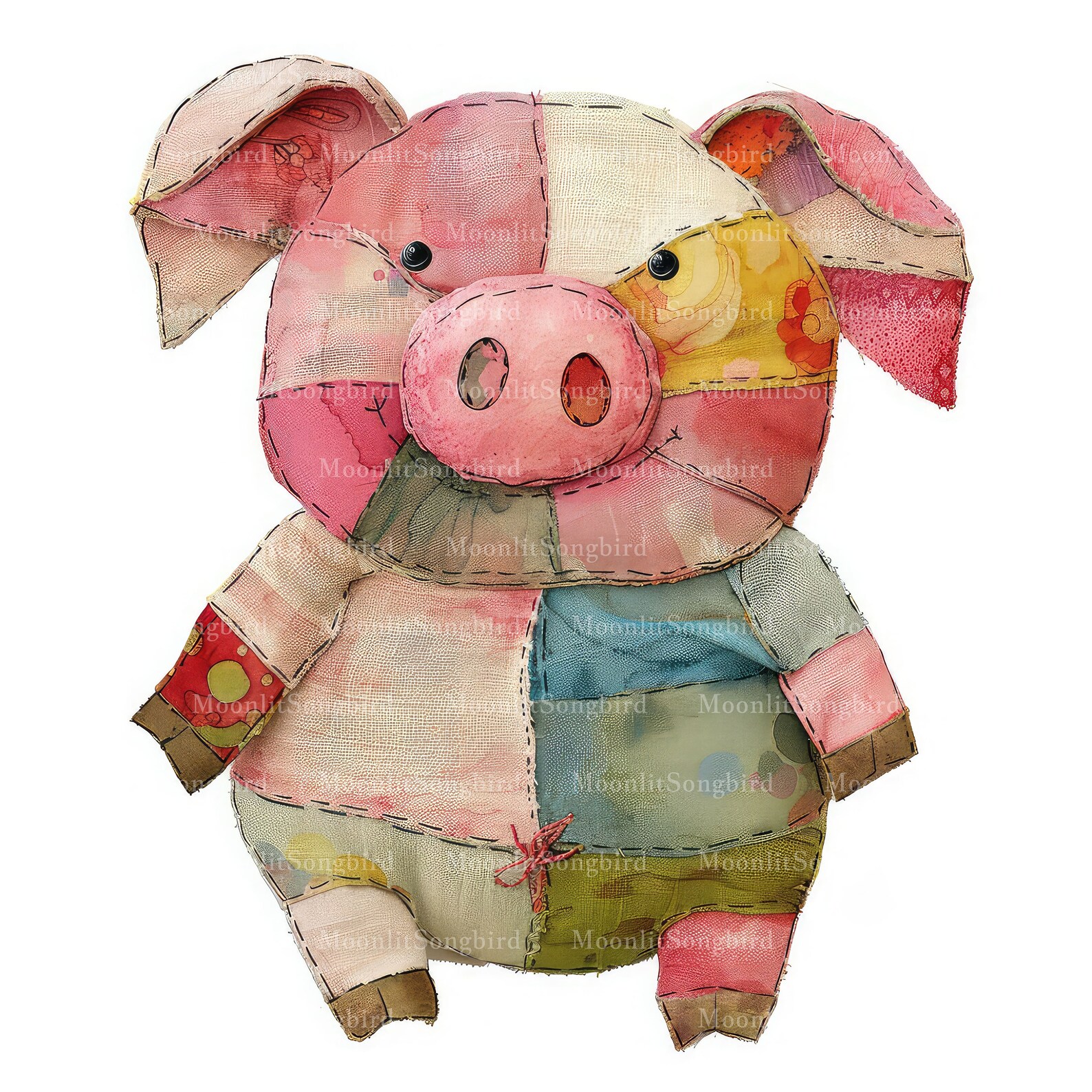 10 Patchwork Pig Clipart (images Only!) Digital Download, Printable ...