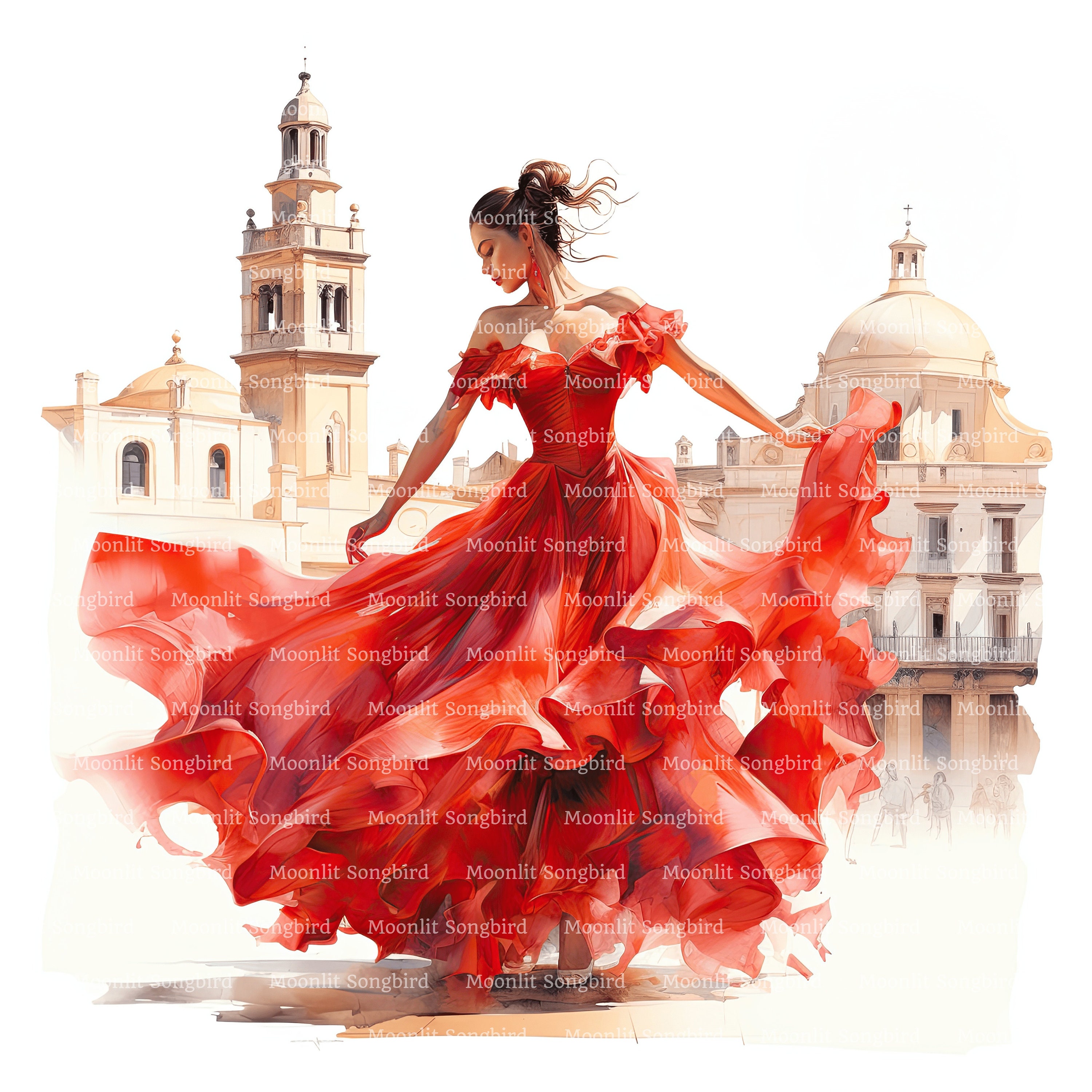 12 Spanish Flamenco Dancer in Andalusia Clipart, Digital Download ...