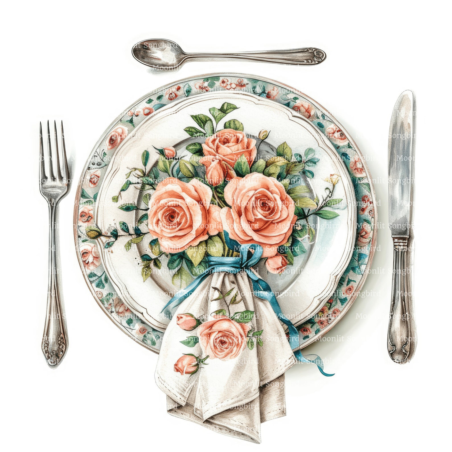 15 Wedding Table Settings Clipart, Digital Download, Printable ...