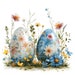 16 Easter Eggs and Flowers Clipart, Digital Download, Printable ...
