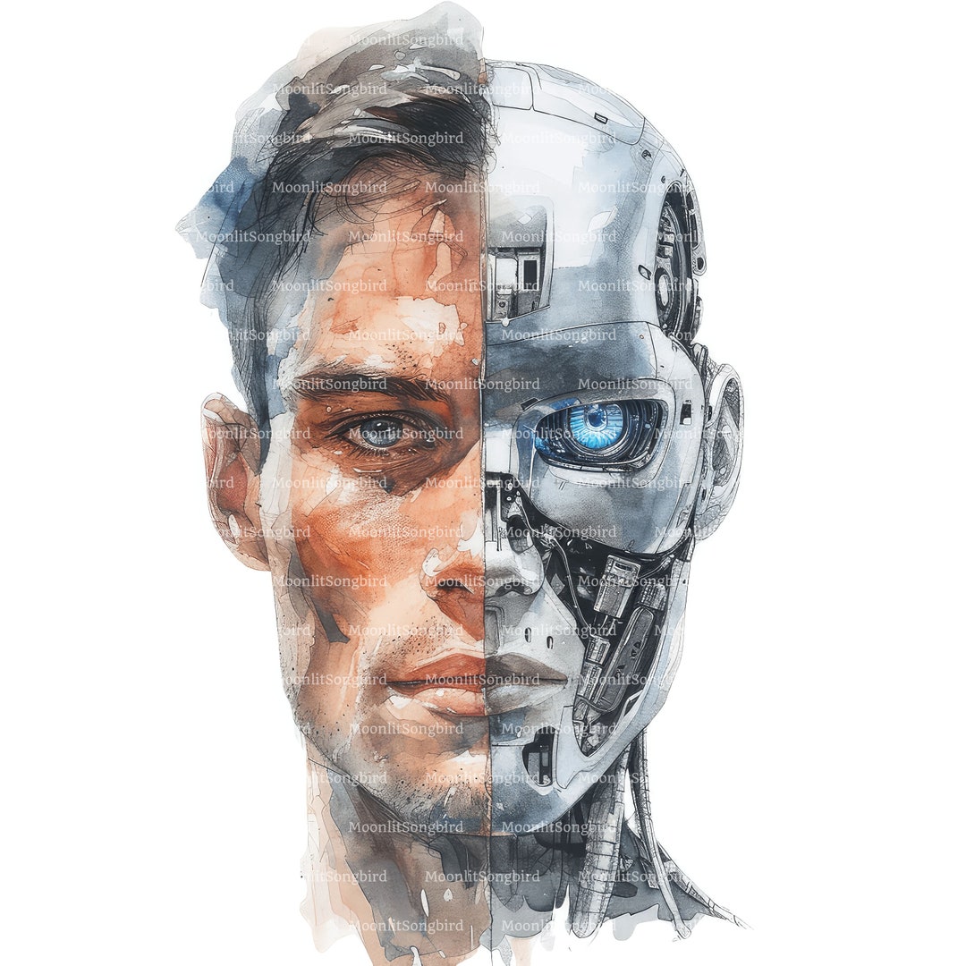 8 Male Human Robot Hybrid Clipart, Digital Download, Printable ...