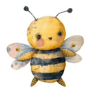 14 Patchwork Bee Clipart, Digital Download, Printable Watercolor ...