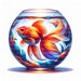 Goldfish in Bowl Watercolor Clipart, Printable Fish Art (digital ...