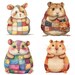 12 Patchwork Hamster Clipart, Digital Download, Printable Watercolor ...