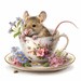 12 Mouse in Teacup Clipart, Digital Download, Printable Watercolor ...