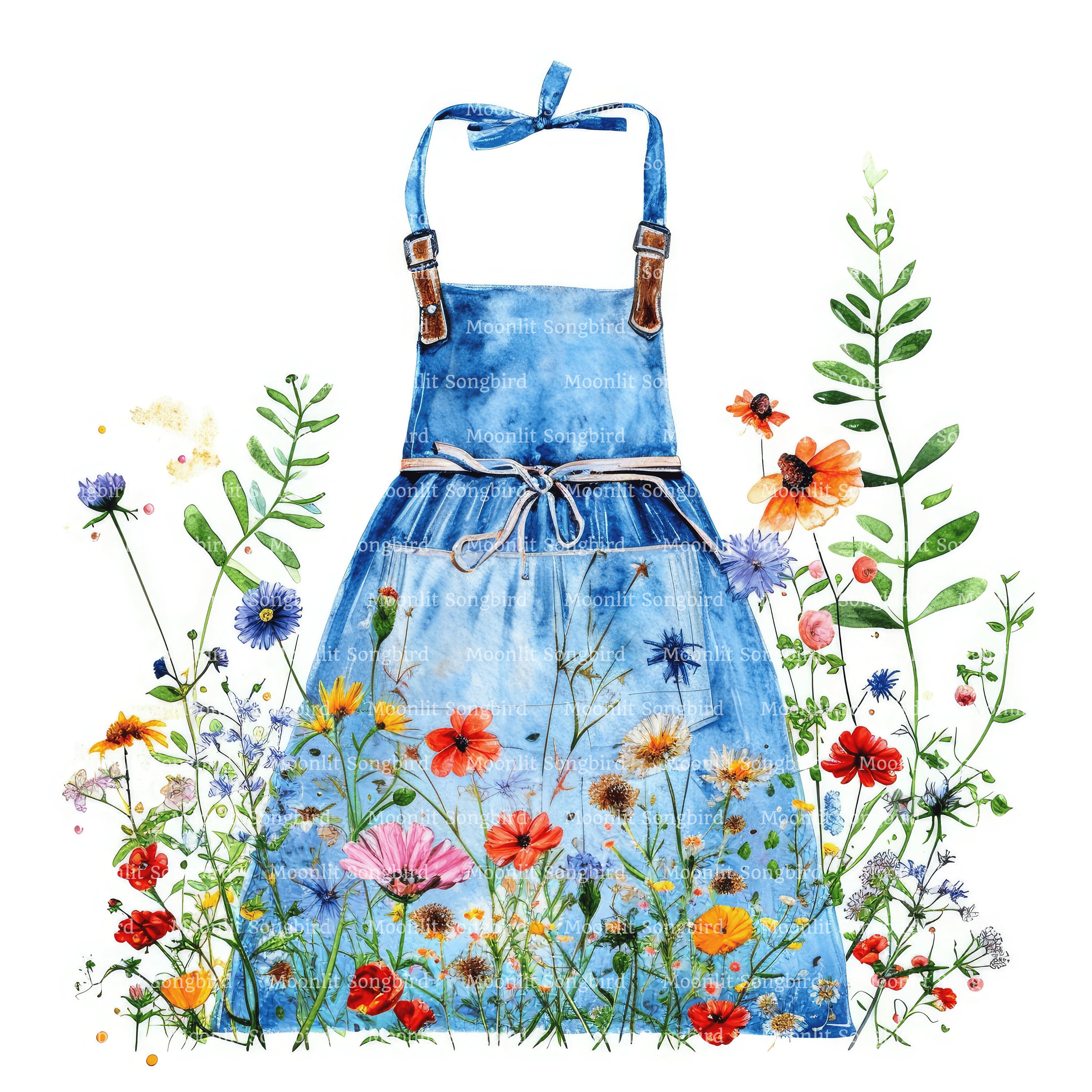 10 Floral Aprons Clipart, Digital Download, Printable Watercolor ...