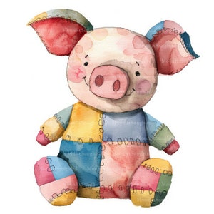 10 Patchwork Pig Clipart (images Only!) Digital Download, Printable ...
