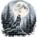 12 Wolf Howling at Moon Clipart, Digital Download, Printable Watercolor ...