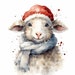 10 Christmas Sheep Clipart, Digital Download, Printable Watercolor ...