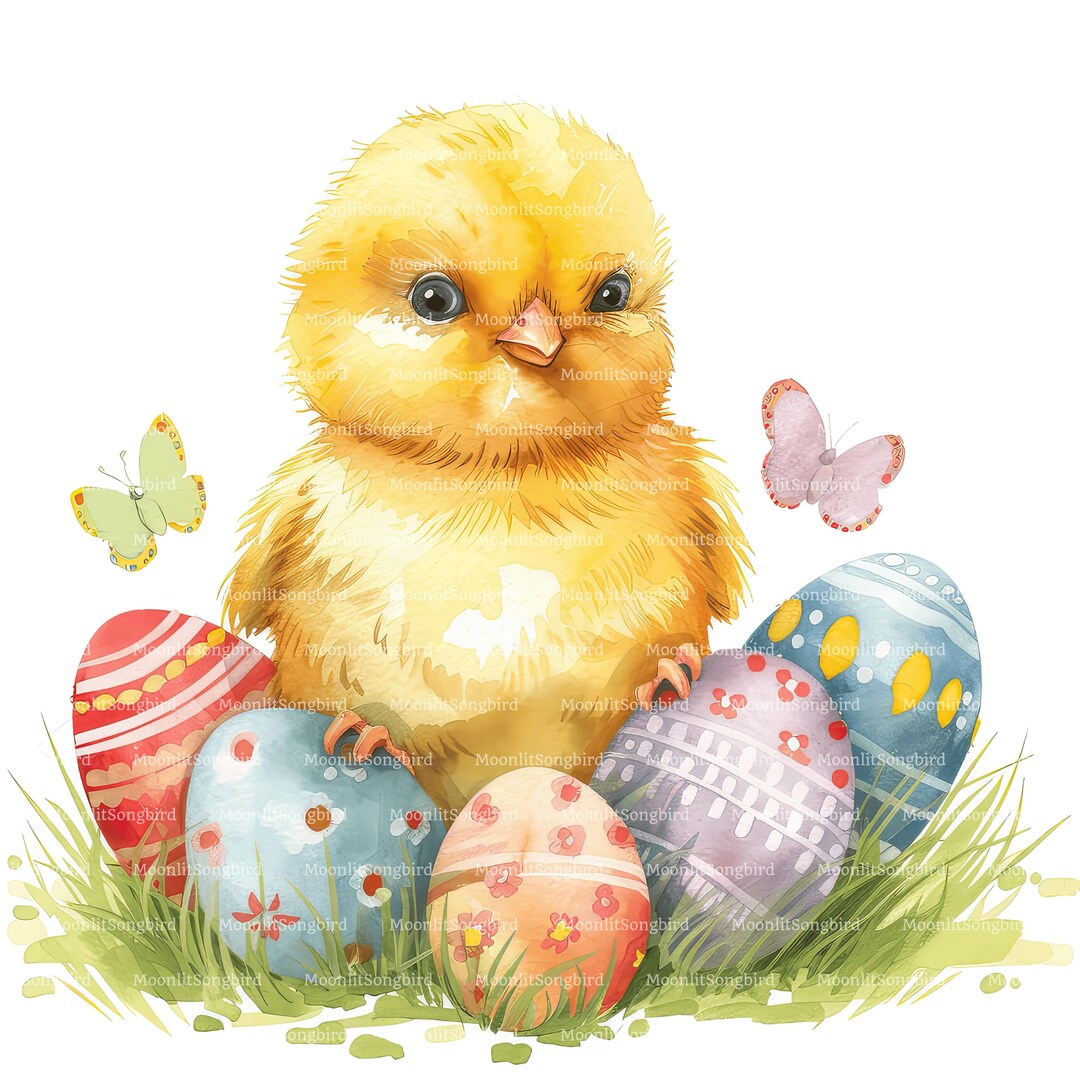14 Chick and Easter Eggs Clipart, Digital Download, Printable ...
