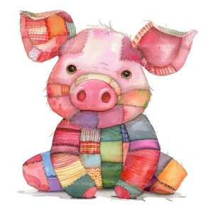 10 Patchwork Pig Clipart (images Only!) Digital Download, Printable ...