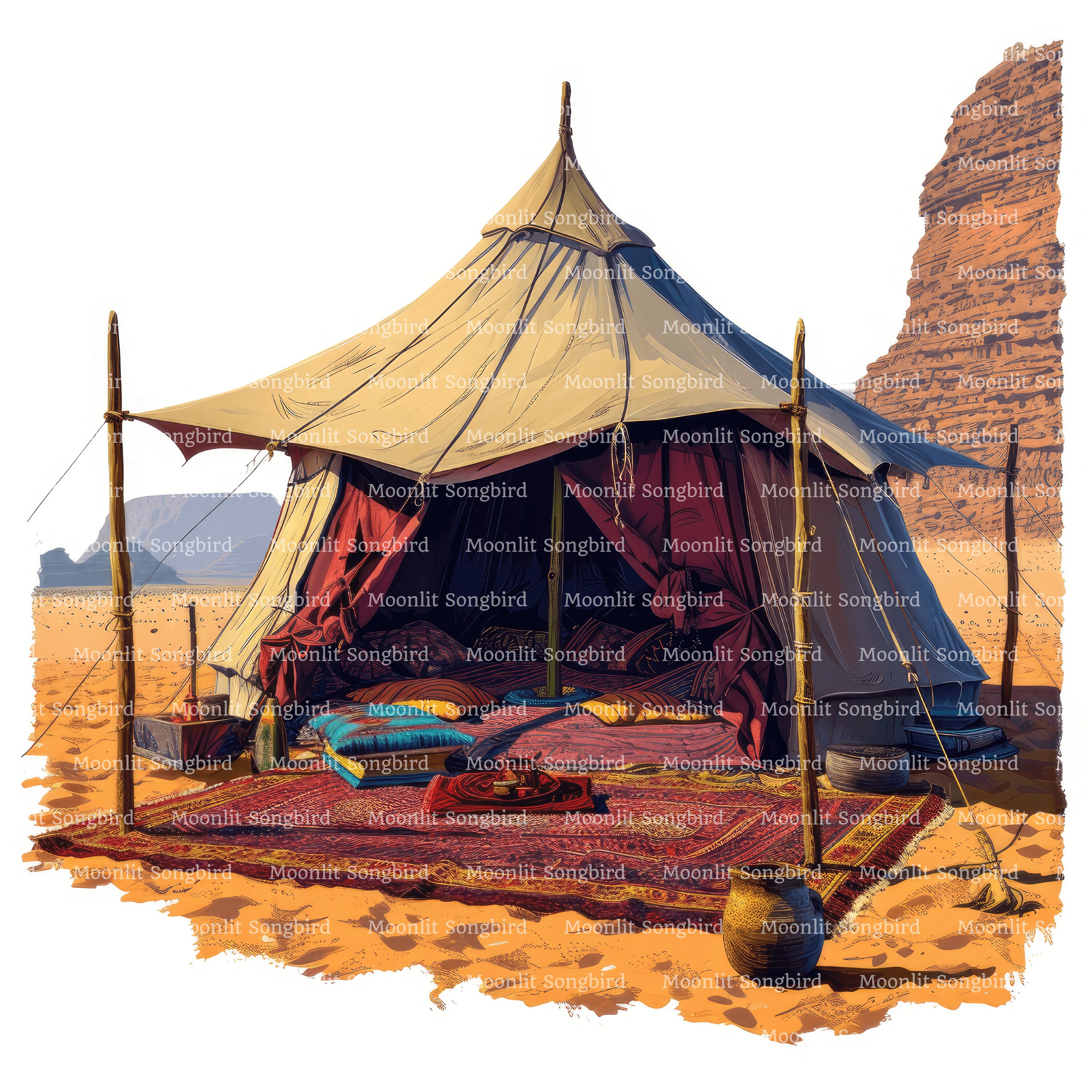 12 Bedouin Tents Clipart, Digital Download, Printable Watercolor ...