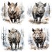 12 Wild Boar in Winter Forest Clipart, Digital Download, Printable ...
